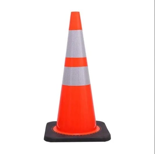 Traffic Cones with a Rubber Base - 18 inch - Raj Supply Agency